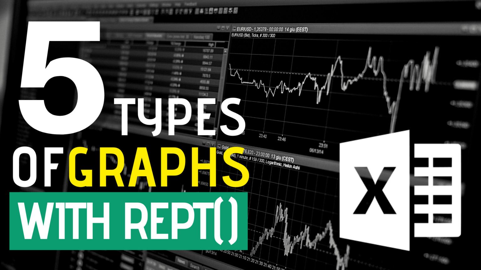 5 Types Of Graphs To Create With Rept Function Dollar Excel