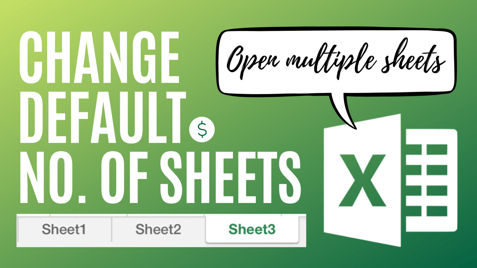 How To Change Default Number Of Sheets In Excel | Dollar Excel