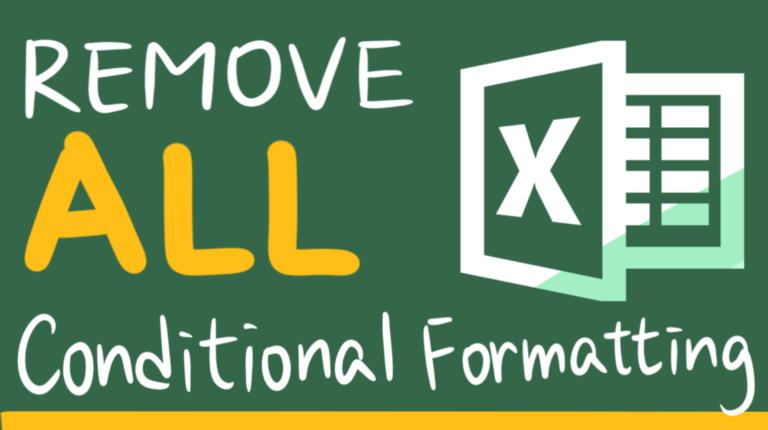 How to remove all conditional formatting from a workbook