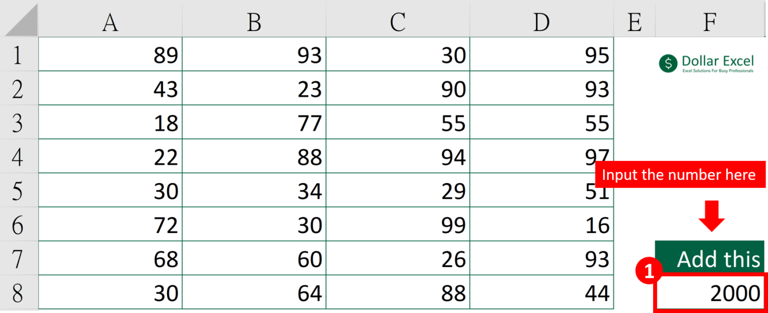 How to Add Value Directly to Existing Cells? | Dollar Excel