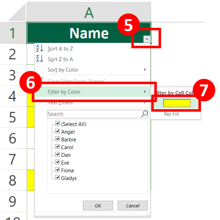 How to Select Cells with Colour (3 ways + VBA) | Dollar Excel