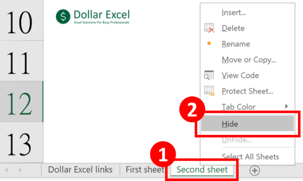 How to Hide Excel Sheet so it can’t be Found easily | Dollar Excel