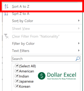Every shortcut for sort and filter in Excel | Dollar Excel