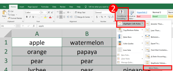 How to highlight cells that equal multiple values in Excel?