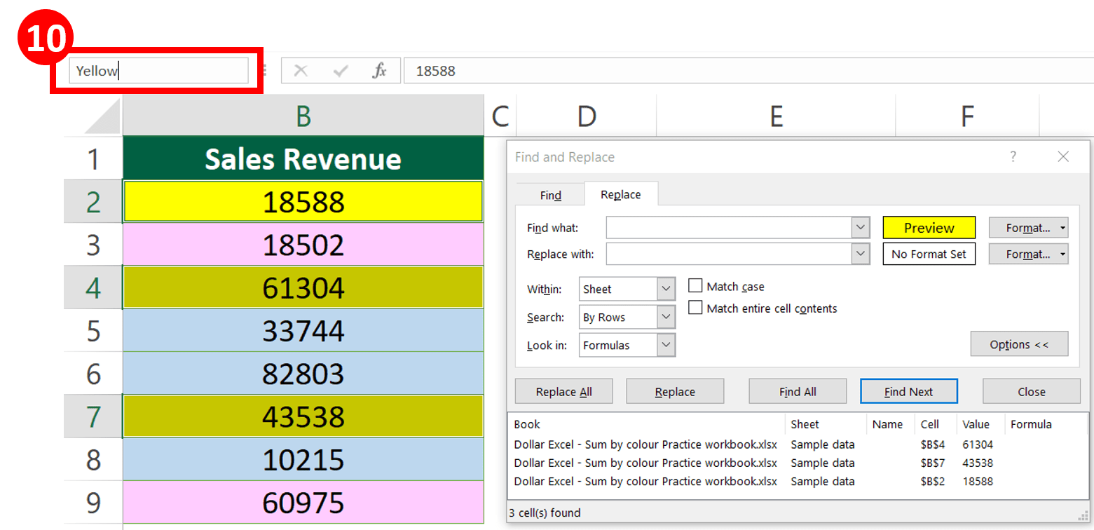 How to Sum and Count Cells by Color in Excel? | Dollar Excel