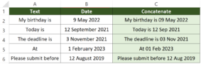 How to Concatenate Date and Text in Excel | Dollar Excel