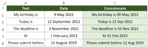 How to Concatenate Date and Text in Excel | Dollar Excel