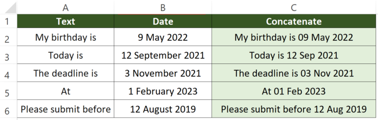 How To Concatenate Date And Text In Excel Dollar Excel