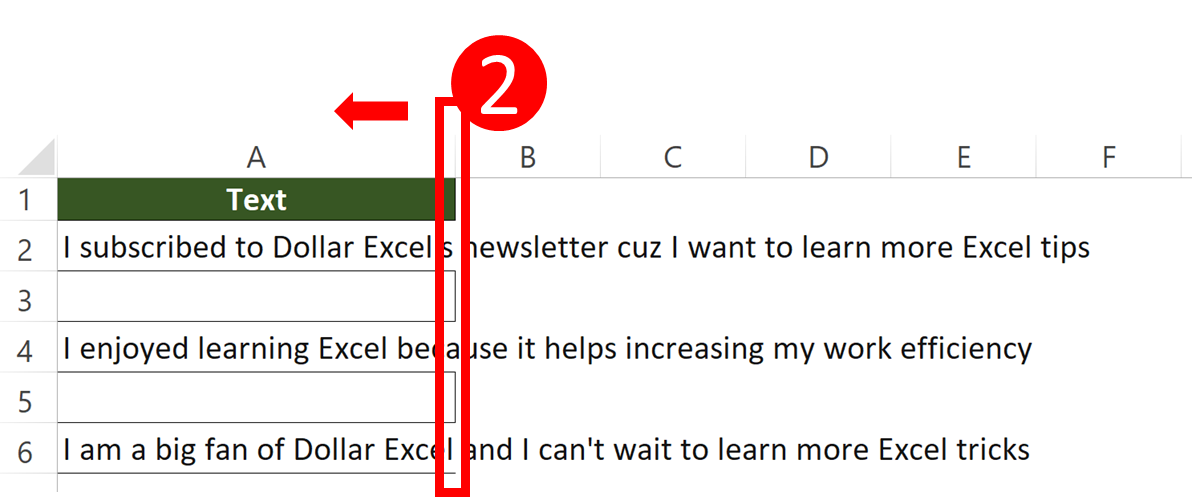 Excel Split Long Text into Short Cell Without Splitting Word