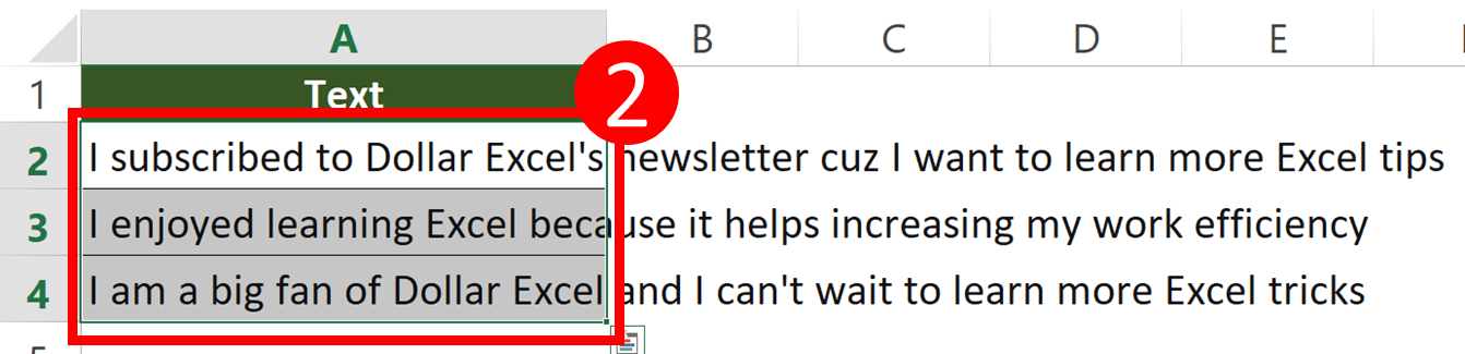 Excel Split Long Text into Short Cell Without Splitting Word